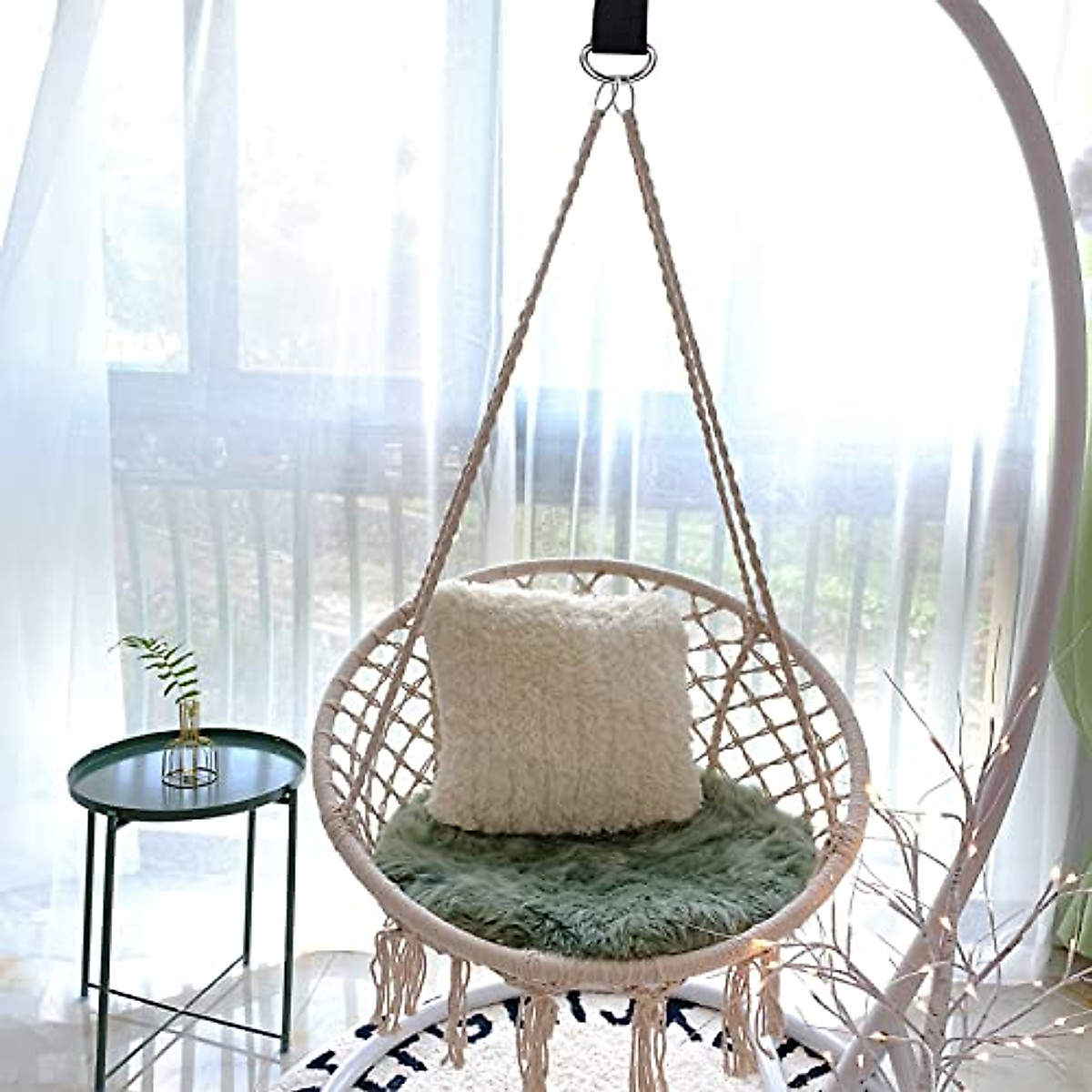 XonyiCos 4 PCS Short Straps Tree Swing Straps Hanging Kit, with Carabiners, Heavy Duty Suspension Kits for Gym Fitness Cable Machine Extension, Hanging Pulleys, Rings,Hammock Tree Straps