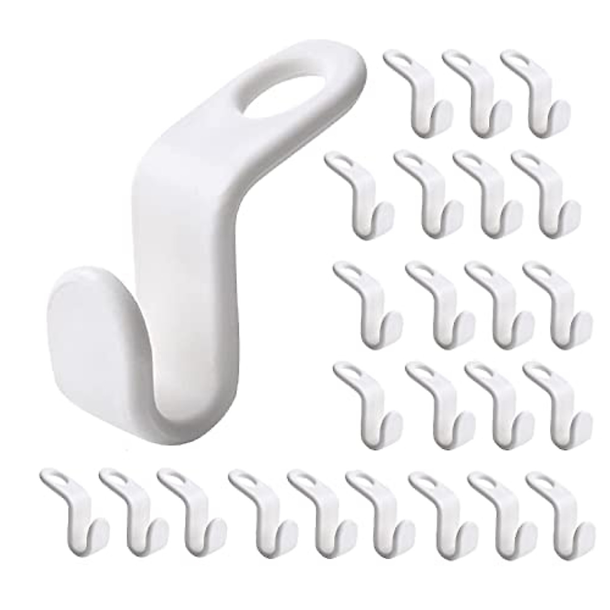 KiGesYo 48Pcs Clothes Hanger Connector Hooks, Cascading Hanger Hooks Extender Clips Connection Hooks for Heavy Duty Space Saving Outfit Hangers or Clothes Closet (White)
