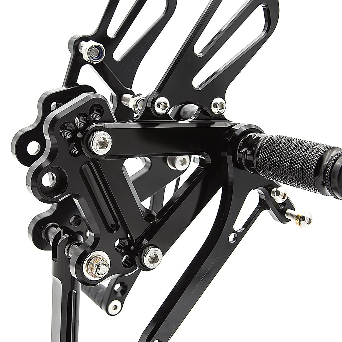 CNC ZX6R 99-02 Motorcycle Adjustable Rearsets Foot Pegs Rear Set Footpeg Brake Shift Pedal Compatible with Ninja 600 ZX6R ZX636 1999-2002/ ZX9R 1999-2003/ ZZR600 2005-2008 Black