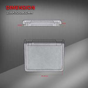 DaierTek 3pcs 1590A Metal Guitar Pedal Enclosure 92x38x31mm Diecast Aluminum Stomp Box Case Unfinished for Guitar Effect