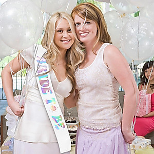 SKJIAYEE Bride to Be Iridescent Sash, Bachelorette Party Sash Decorations for Hen Party Bridal Shower Engagement Wedding Party, Glitter Iridescent White Sash for Bride - Bachelorette Favor