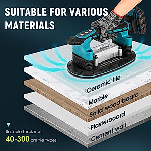 Antstone Tile Vibration Tool 283mm Suction Cup 400kg Adsorption Handheld Tile Installation Leveling Machine Tile Vibrator Tool for Tiling Leveling Laying Max.28000r/Min 6 Speeds 12500mAh