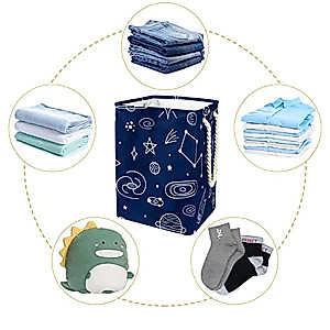 Inhomer Outer Space Large Laundry Hamper Waterproof Collapsible Clothes Hamper Basket for Clothing Toy Organizer, Home Decor for Bedroom Bathroom