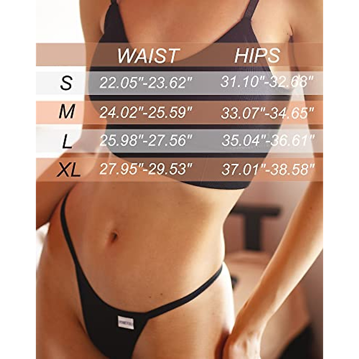 FINETOO 6 Pack G String Thongs for Women Cotton Panties Low Rise Stretch T-back Tangas Sexy Underwear Womens S-XL