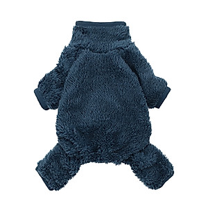 Fitwarm Dog Fuzzy Fleece Pajamas, Dog Winter Clothes for Small Dogs Girl, Pet Jumpsuit, Doggy Apparel, Purple, Large