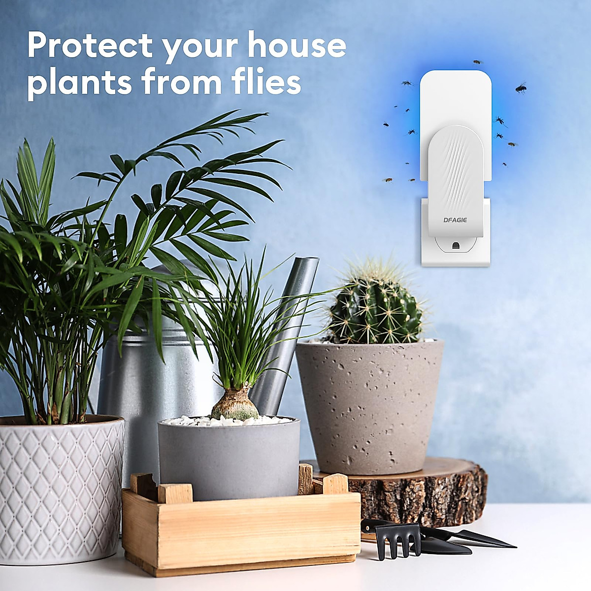 DFAGIE Fly Trap Indoor(1 Device + 5 Glue Cards), Mosquito Trap,Fly Trap,Plug-in Flying Insect Trap for Flies, Fruit Flies, Mosquito, Moths, Gnats, Gnat,White