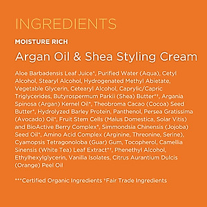 Andalou Naturals Styling Cream Ounces, Argan Oil & Shea, 6.8 Fl Oz