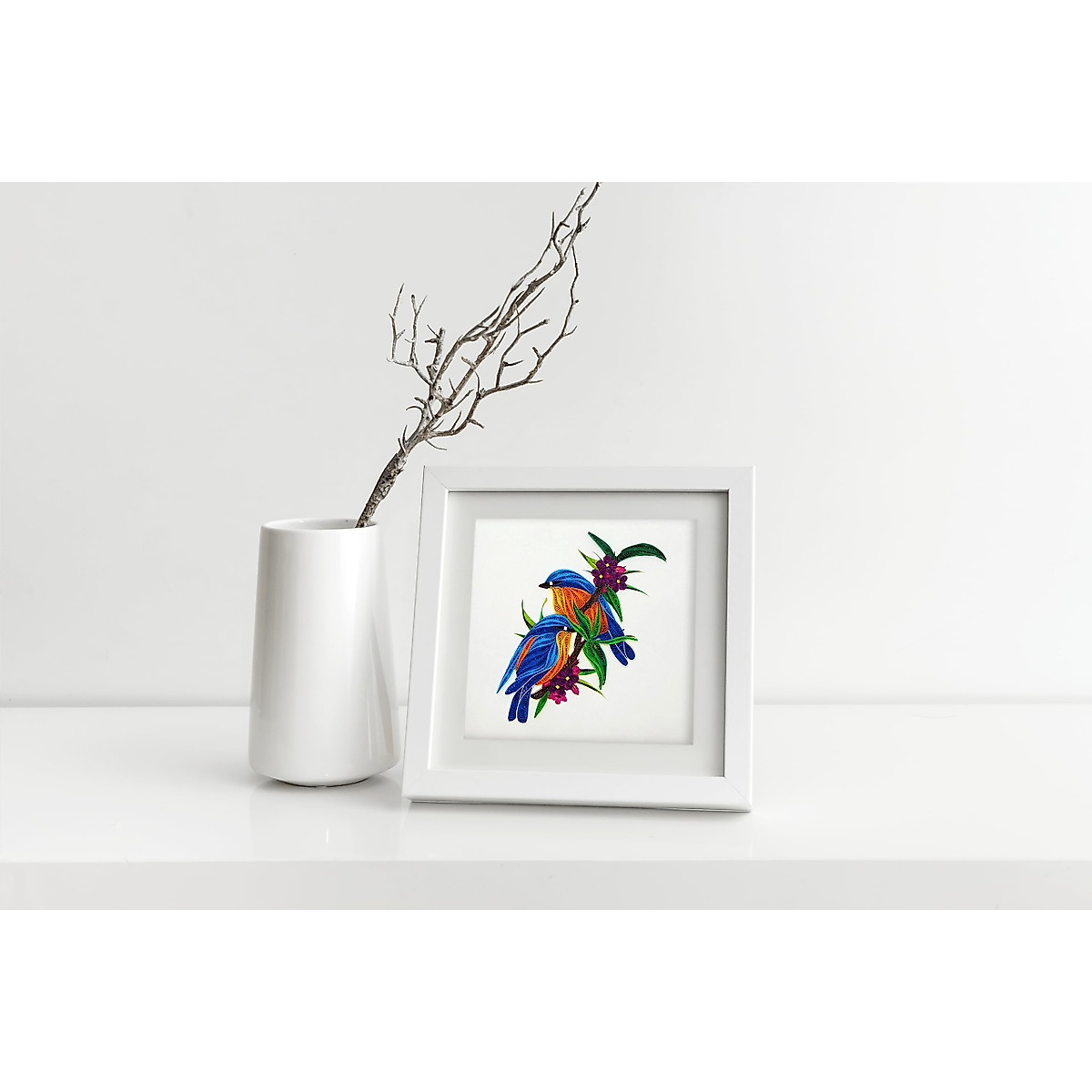 Bluebirds, Quilling Card 3D,Unique Dedicated Handmade, Design Greeting Card for Birthday, Valentine's Day, Mothers Day, Spring, Fathers Day, Graduation, Wedding, Anniversary, All Occasion,6"x6"