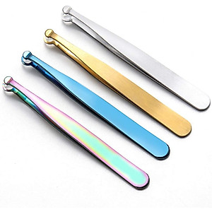 EXCEART Precision Nose Hair Tweezer Stainless Steel Round Head Grooming Scissor Eyebrow Clippers Trimmer for Safely Trim Nose and Ears (Silver)