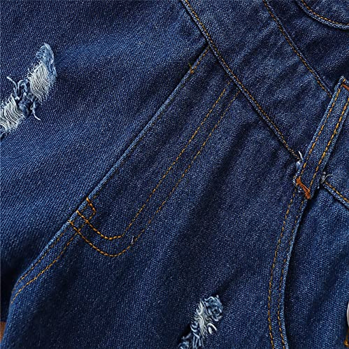 Infant Toddler Girls Overall Jeans Bell Bottoms Suspender Flare Pants Ripped Denim Trousers Two Layers Ruffle Leggings