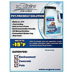 EC Grow Winter Paw Pet Friendly Ice Melt (8 lbs) | Melts to -15 degrees F | Non-toxic and environmentally friendly ice melt