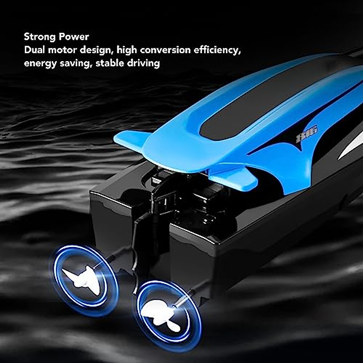 Emoshayoga RC Boats Toy, Racing RC Boats 25kmh 4CH High Speed LED Light with Remote Control for Lakes