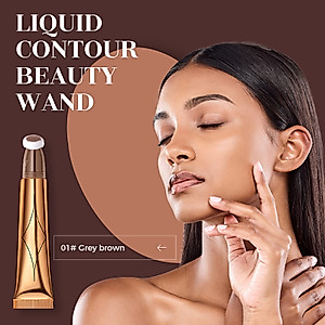 Reddhoon Contour Beauty Wand, Liquid Face Contouring & Highlighter & Blusher Stick with Cushion Applicator, Smooth Natural Matte Finish, Lightweight Blendable Super Silky Cream (3Pcs (01#Contour+02#Blush+04#Highlighter))