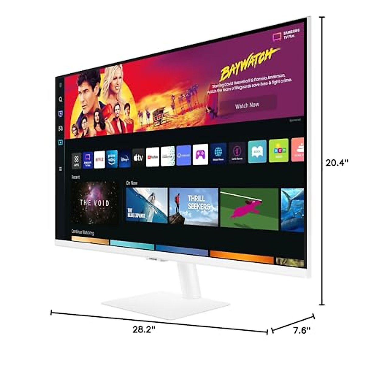 SAMSUNG 32" M70B Series 4K UHD USB-C Smart Monitor & Streaming TV, 4ms, 60Hz, HDR10, Wireless Display, Slimfit Camera, Gaming and IoT Hubs, Alexa Built in, 2022, LS32BM703UNXZA, White