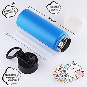 Insulated Water Bottle with Straw Lid, Double Wall Vacuum, Stainless Steel Thermos for Boys and Girls Leak Proof Water Bottle 17OZ