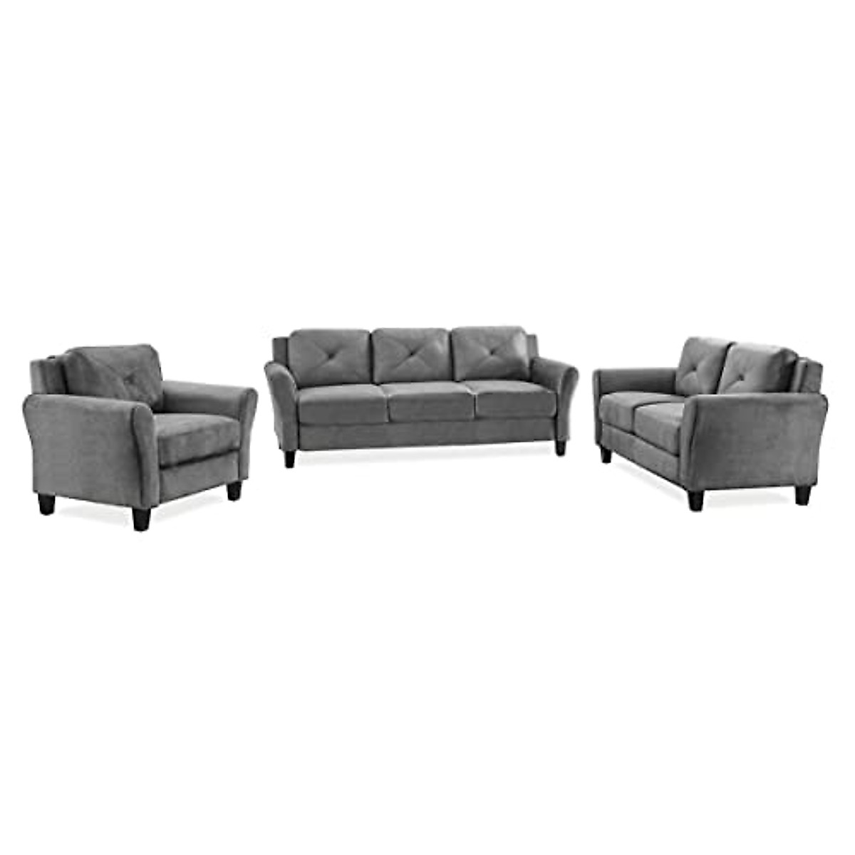Lifestyle Solutions Harrington Sofa in Grey, Dark Grey