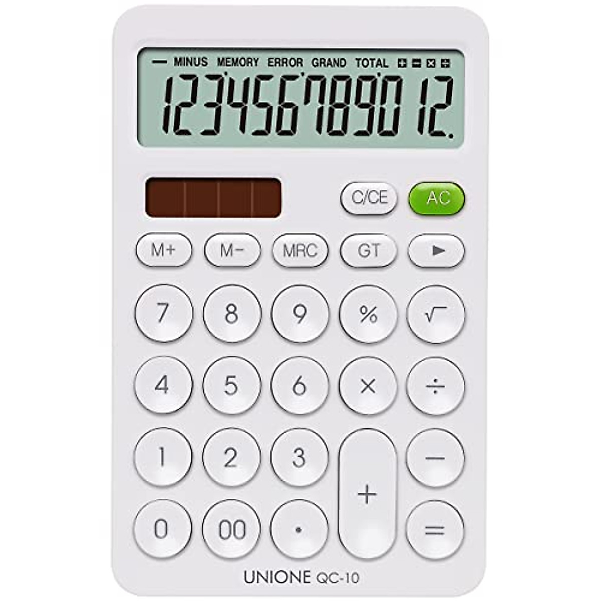 UNIONE Pink Calculator with a Bright LCD, Dual Power Handheld Desktop. Color. Business, Office, High School (4×6.6in)