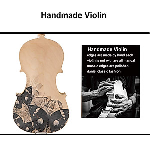 Aliyes Distinctive Artistic Violin Set Designed for Beginners/Students/Kids/adults with Hard Case,Bow,Extra Strings (4/4/Full-size)