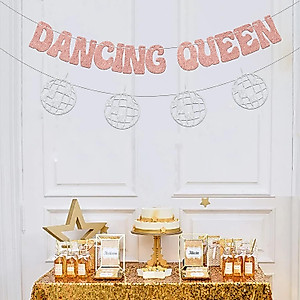 Disco theme Banner, Happy 17th Birthday Decorations, Young and Sweet Only 17, Disco Bachelorette Bridal Shower Engagement Party Decors, Cheers to 17 Years Party Supplies Rose Gold & Silver Glitter
