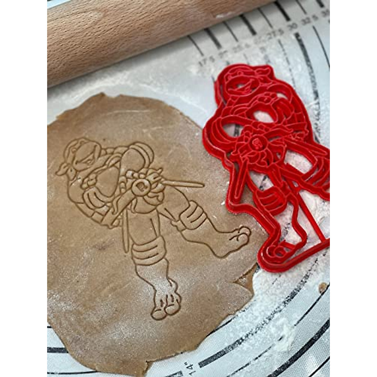 Premium Quality Ninja Turtle Raphael 6” Cookie Cutter and Mold Produced by 3D Kitchen Art