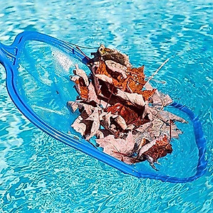 Sunnyglade Swimming Pool Cleaner Supplies/Professional Heavy Duty Pool Leaf Rake Fine Mesh Frame Net/Swimming Pool Cleaning Leaf Skim Net (Blue)