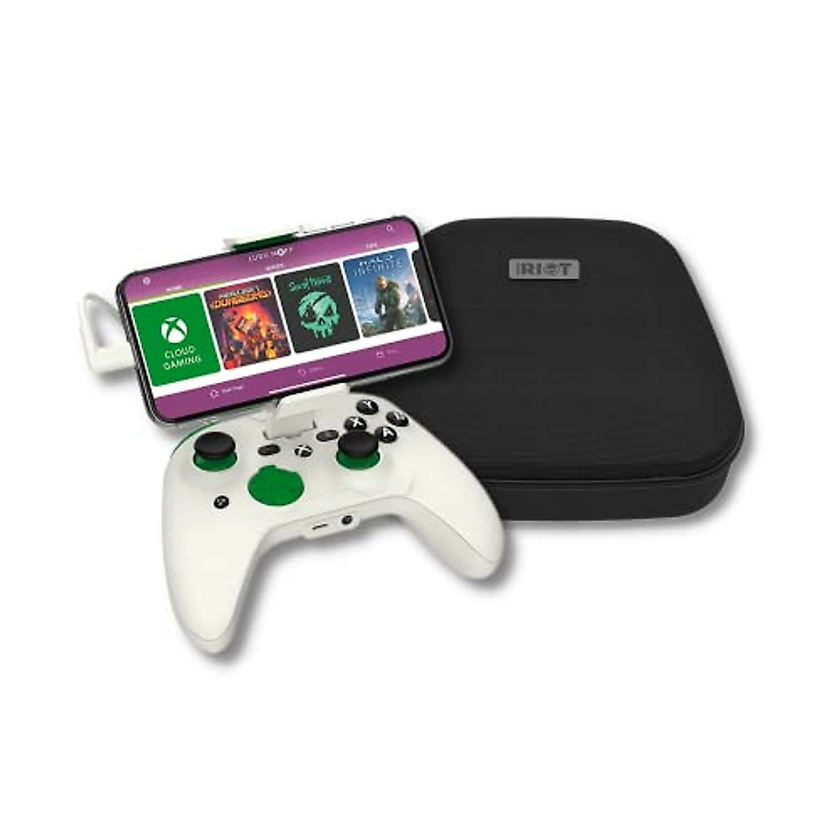 RiotPWR Mobile Cloud Gaming Controller for iOS (Xbox Edition) & Carry Case –- Play COD Mobile, Apple Arcade + more [1 Month Xbox Game Pass Ultimate Included]