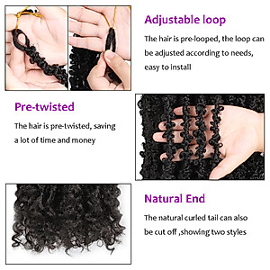 ZRQ Butterfly Locs Crochet Hair With Curly Ends 24 Inch 6 Packs Pre Looped Long Butterfly Soft Locs Distressed Butterfly Faux Locs Synthetic Goddess Locs Hair Extensions (24 Inch, 1B#)