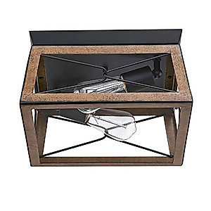 WISBEAM Semi Flush Mount Ceiling Light Fixture, 2-Light E26 Medium Base, Metal Housing, ETL Rated, Bulbs NOT Included