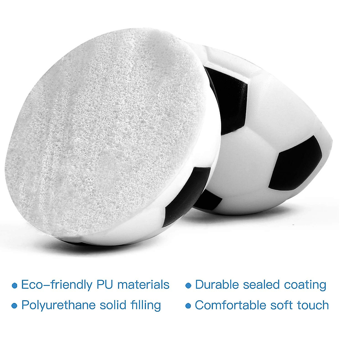 Novelty Place Squeezable Stress Soccers - Pack of 12, Excellent Anti-Stress Balls for Tension Relief, Relaxation Gadgets, Fidget Toys, Party Favors, Ball Games, Carnival Prizes(Diameter 2-3/4")