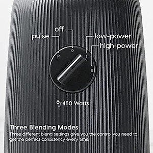 IRIS USA 3-Speed High-Power Professional-grade Countertop & Kitchen Blender - 50 oz Tritan Jar, Titanium-Coated Stainless Steel -Blades, Charcoal Black -for Smoothies, Frozen Drinks, Protein Shakes