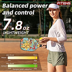 Pickleball Paddles, USAPA Approved Fiberglass Surface Pickleball Set with Pickleball Rackets, Pickle Ball Paddle Set ​for Men Women