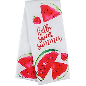 Luti Home Hello Sweet Summer & Bring Your Own Sunshine Kitchen Towel Gift 3 Piece Set with 2 Kitchen Towels and Spoon - Hostess, New Home, Gift Set