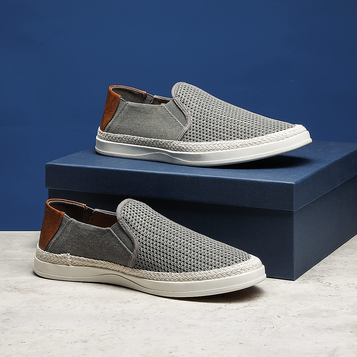 Bruno Marc Men's Loafers Slip-on Casual Shoes Sneakers Summer Beach Shoes, Grey, Size 11, SBFS2301M