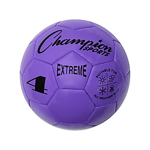 Champion Sports Extreme Series Soccer Ball, Size 4 - Youth League, All Weather, Soft Touch, Maximum Air Retention - Kick Balls for Kids 8-12 - Competitive and Recreational Futbol Games, Purple