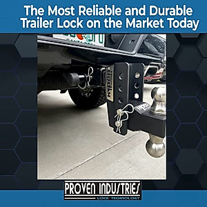 Proven Industries Model HL1 Receiver Hitch Pin Lock, Fits 2-Inch or 2 1/2-Inch Receivers, Made in The USA, (Black)