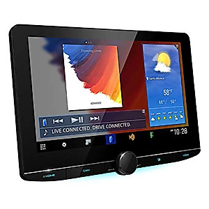 KENWOOD eXcelon Reference DMX1057XR 10.1" Digital Multimedia Bluetooth Car Stereo with USB, 10.1" Floating Touchscreen HD Display, AM/FM HD Radio, Double DIN, Apple CarPlay or Android Auto, SiriusXM