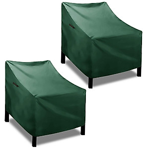 RosieLily Outdoor Chair Covers, Patio Chair Covers Waterproof, 600D Heavy Duty Stackable Patio Furniture Covers, Standard-2 Pack, Dark Green