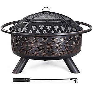 Yaheetech 36in Outdoor Fireplace Wood Burning Firepalce for Bonfire Patio Backyard