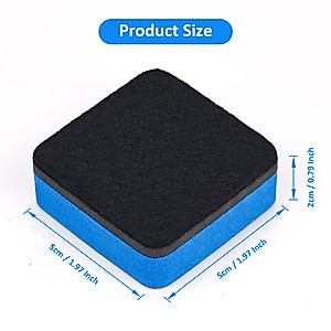 EAONE 40 Pack Dry Erase Erasers, Magnetic Whiteboard Erasers Mini Dry Eraser Chalkboard Cleansers Bulk for Kids Classroom, Home and Office School Supplies (Blue, 1.97 x 1.97 inch)