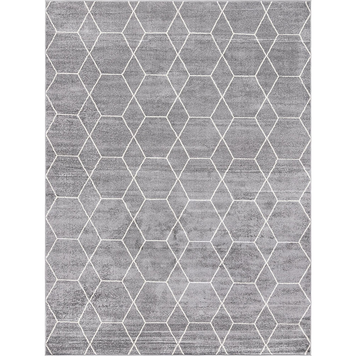 Unique Loom Trellis Frieze Collection Area Rug - Geometric (10' x 13', Light Gray/ Ivory)