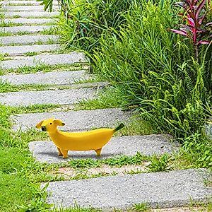 Cute Banana Dog Garden Statues, Banana Dog Sculpture Funny Dog Statues Banana Puppy Resin Statue Standing Dog Animals Statue Garden Art Sculpture Ornaments for Home Outdoor Garden