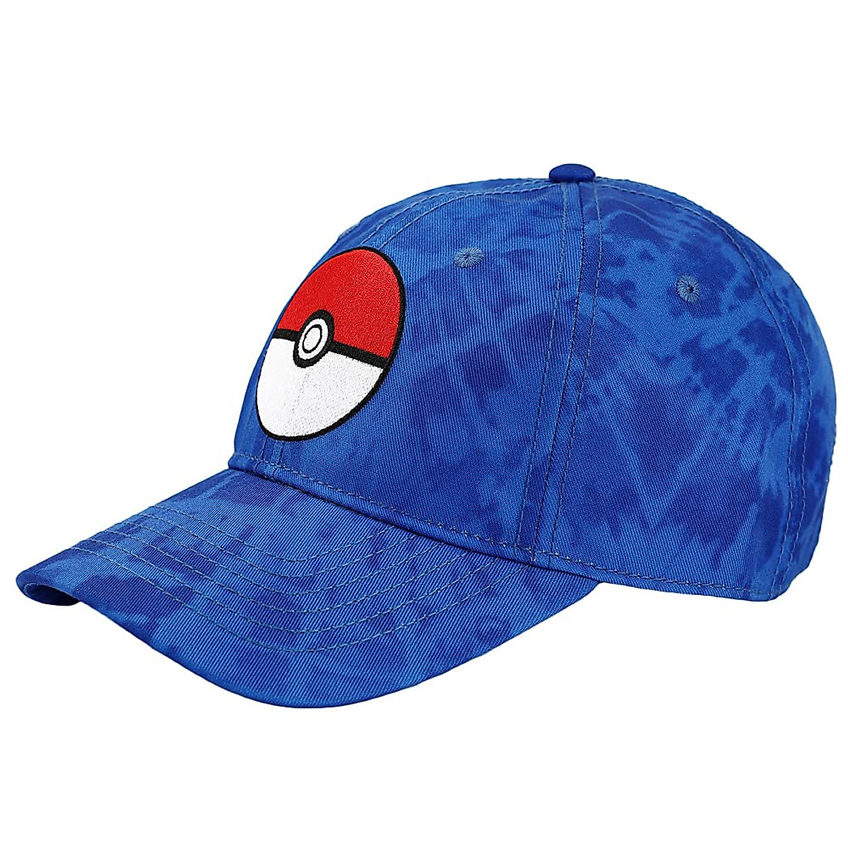 Bioworld Pokeball Embroidered Blue Tie Dye Cotton Twill Pokémon Baseball Hat