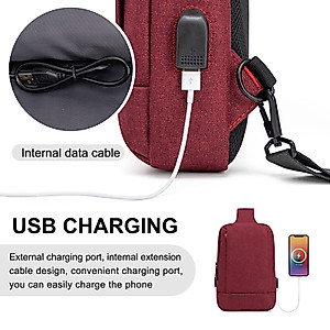 ecosmile Messenger Bag Sling Bag Crossbody Shoulder Bag for Men Women Travel Work Satchel Bags, Red