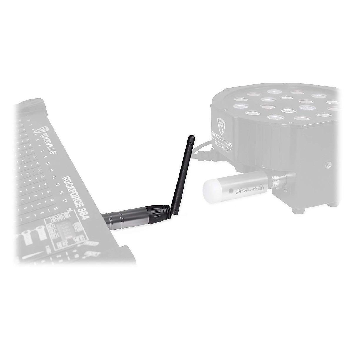 Rockville DMX-WTR Wireless DJ DMX Lighting Transmitter+2) Receivers