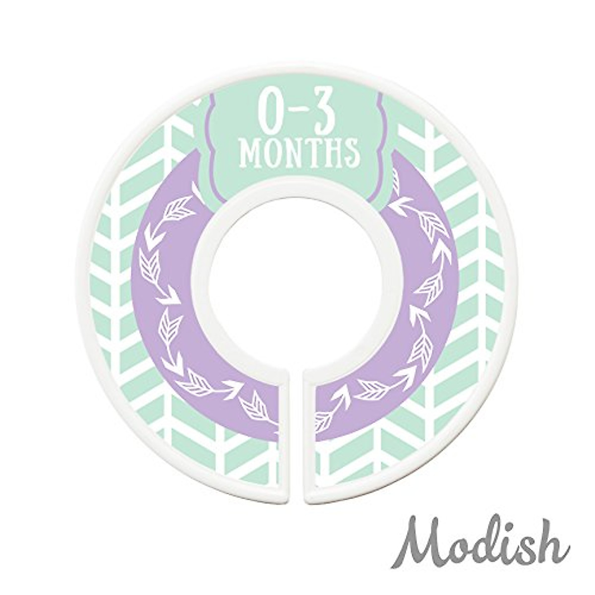 Modish Labels Baby Clothes Size Dividers, Baby Closet Organizers, Closet Size Dividers, Baby Closet Organizers, Clothes Organizer, Girl, Woodland, Arrows, Nordic, Boho, Purple, Lavender, Mint (Baby)