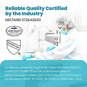 Waterspecialist NSF/ANSI 42 Certified Replacement Water Filters (Pack of 4), Replacement for ZeroWater® ZR-017 Pitcher Filters and Dispenser Filters, Reduce TDS, Chlorine, PFOA/PFOS and More