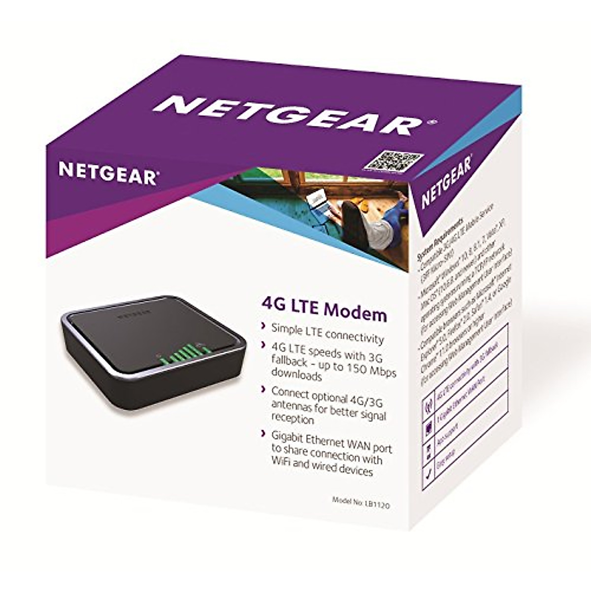 NETGEAR 4G LTE Broadband Modem - Use LTE as primary Internet Connection (LB1120) (Renewed)