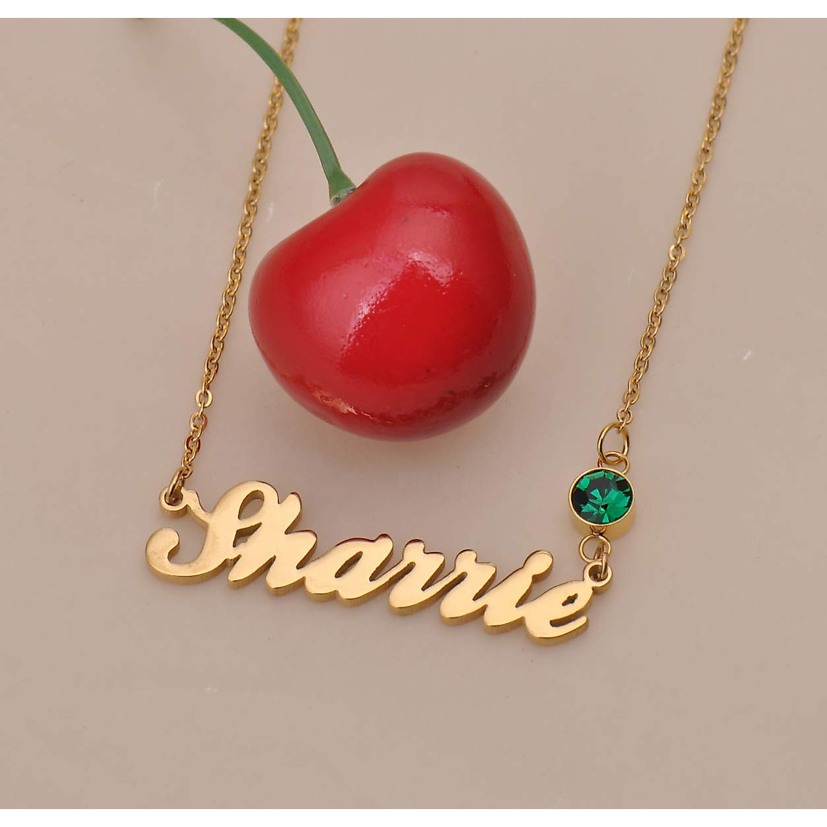 HUAN XUN Custom Mom Name Necklace Cobi with Birthstone Best Jewelry Gifts