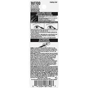 Maybelline New York Tattoo Studio Long-Lasting Sharpenable Eyeliner Pencil, Glide on Smooth Gel Pigments with 36 Hour Wear, Waterproof, Purple Pop, 0.04 oz