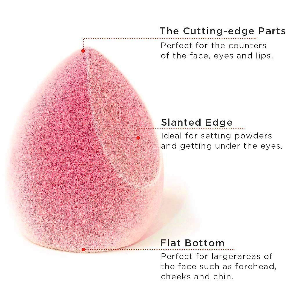 Microfiber Velvet Rose Makeup Sponge, Latex-Free, Dual Layer Technology, Flawless Makeup Blender for Foundations, Powders and Creams (Pink)